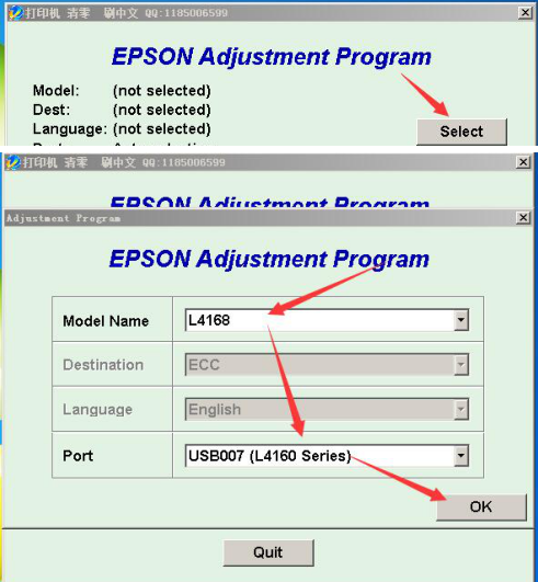 爱普生L4168清零软件,EPSON L4158清零软件+图解说明 - 厦门复印机出租|优质打印机出租-柯尼卡美能达批发